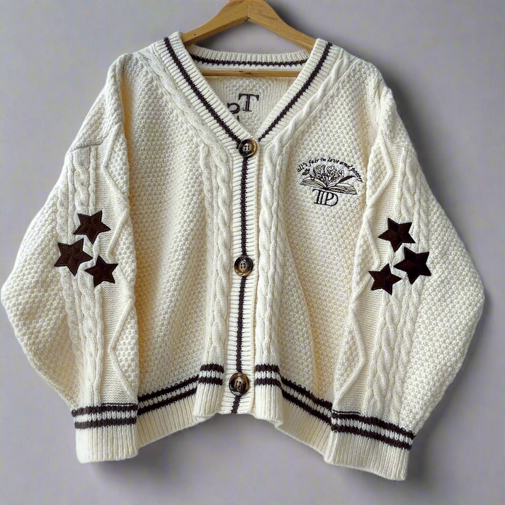 The Tortured Poets Department Beige Cardigan - All's Fair In Love And ...